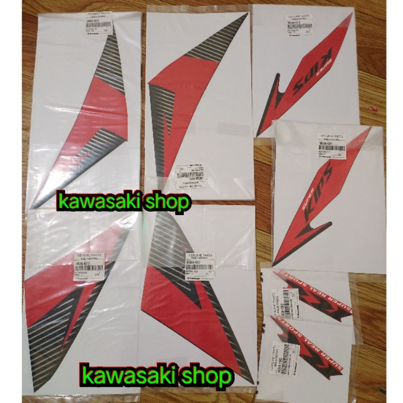 Jual stiker sticker set ninja rr new merah 2014 original | Shopee Indonesia