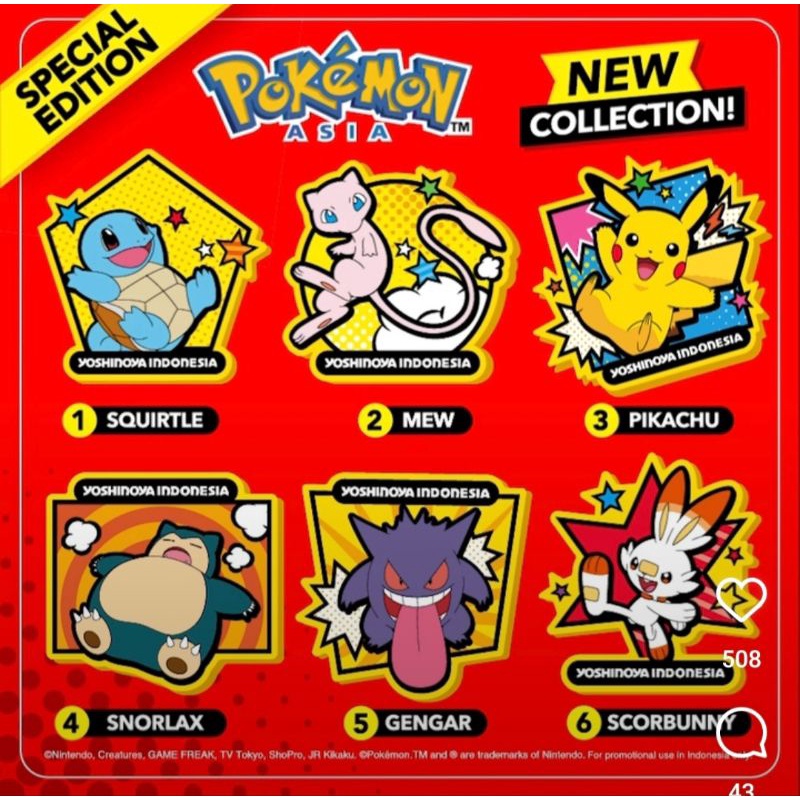 Jual Fridge Magnet Pokemon Yoshinoya Satuan atau Perpcs periode 2 ...