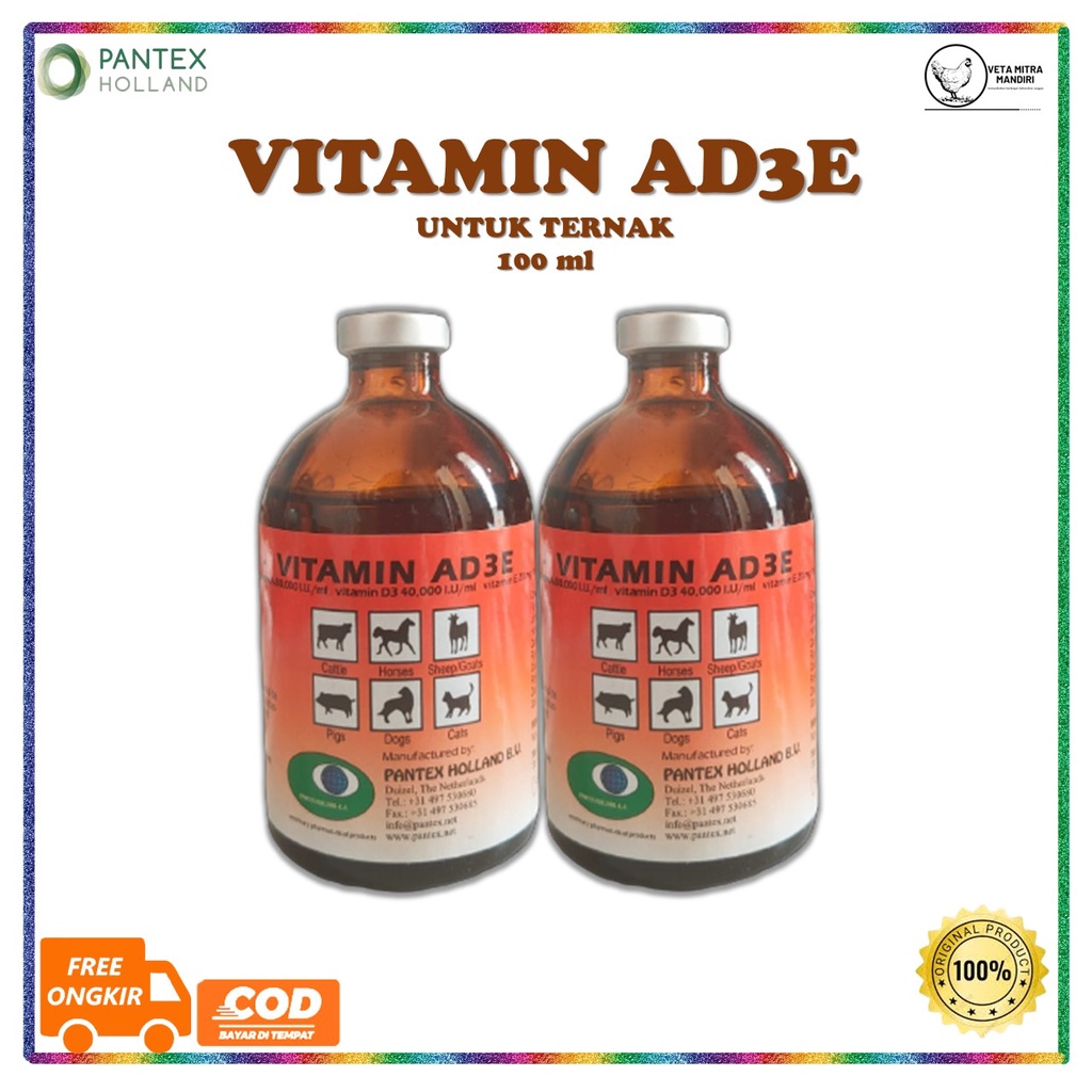 Jual PANTEX - VITAMIN AD3E untuk Sapi, Kuda, Babi, Kambing, dan Domba ...