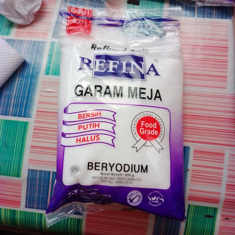 Jual Garam Meja Beryodium REFINA - 500 gram | Shopee Indonesia