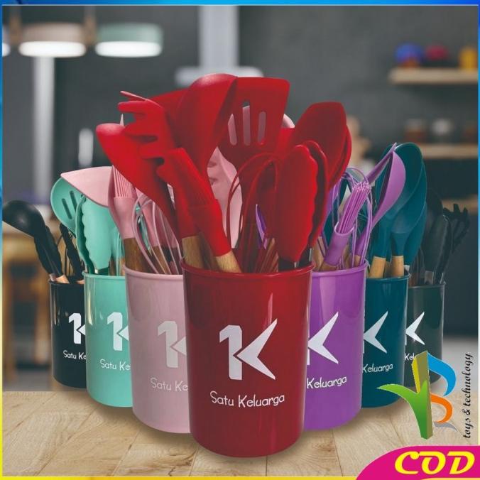 Jual RB-C274 Sutil Silicone Set 12IN1 Kitchen Utensil Set Sodet Spatula ...