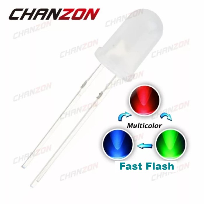 Jual LED RGB 5mm Fast Flash Milky Diffused Putih Susu LED Disco ...