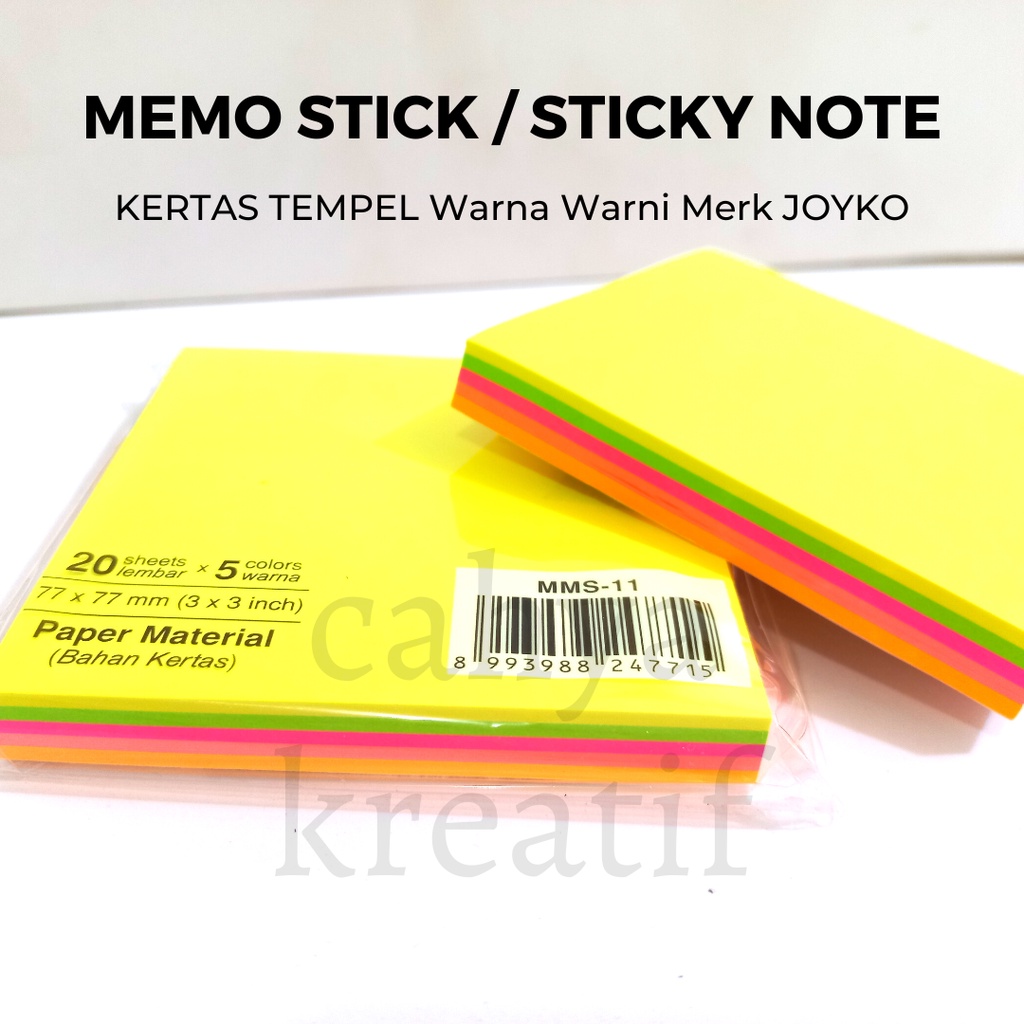Jual MEMO STICKY NOTE KERTAS TEMPEL JOYKO ALAT TULIS PERLENGKAPAN ...