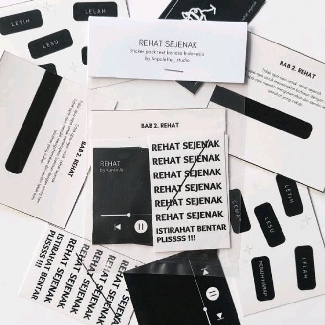 Jual REHAT SEJENAK - stiker aesthetic | stiker jurnaling bahasa ...