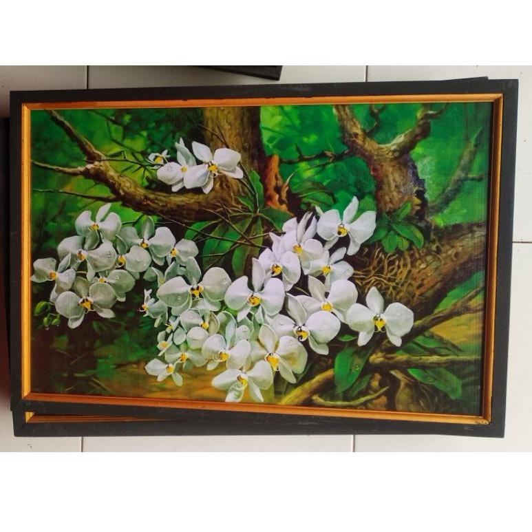 Jual PSA.18Oc22υ lukisan cetak bunga anggrek cendrawasih plus Bingkai ...