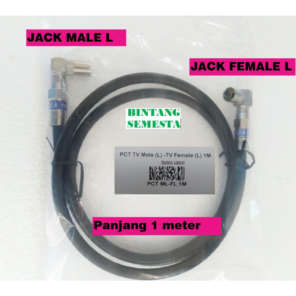 Jual kabel Antena TV 1 meter extention MALE L to FEMALE L PCT | Shopee ...