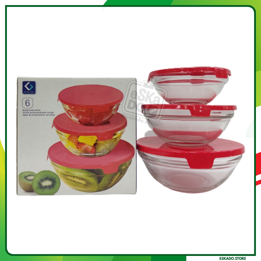 Jual Kim Glass Bowl / Mangkuk kaca Bertumpuk / Mangkok set 3 in 1 ...