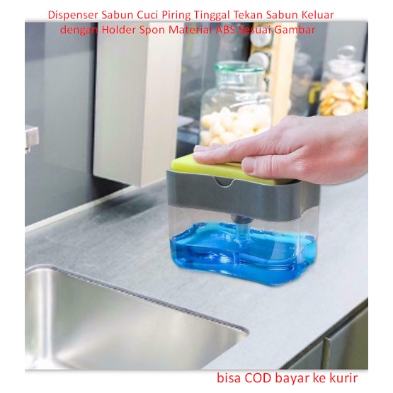 Jual Dispenser Sabun Cuci Piring Tinggal Tekan Sabun Keluar dengan Spon ...