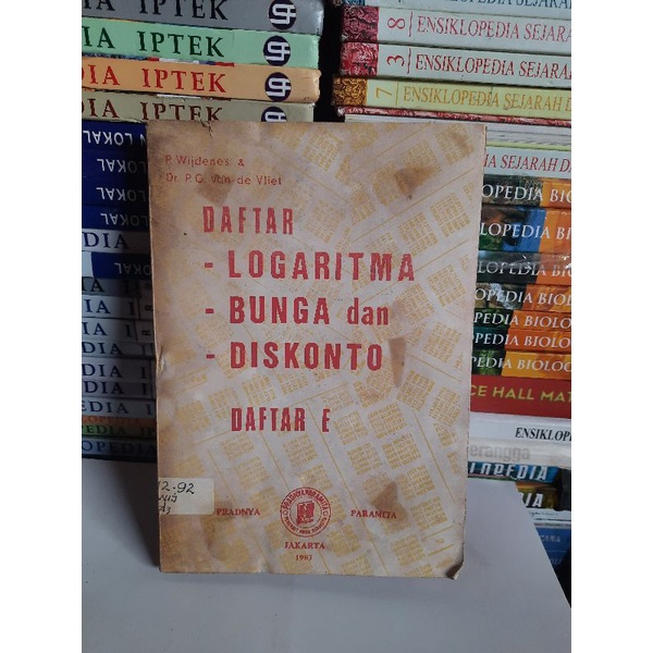 Jual buku daftar logaritma bunga dan diskonto oleh P Wijdenes | Shopee Indonesia