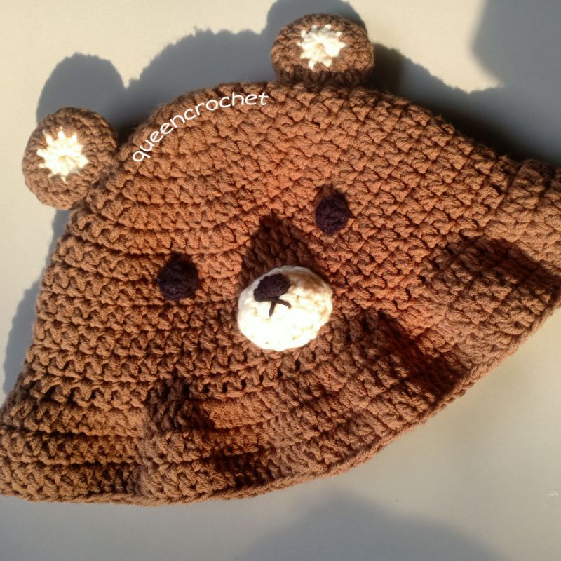 Jual topi rajut bear/ hat bear crochet handmade | Shopee Indonesia