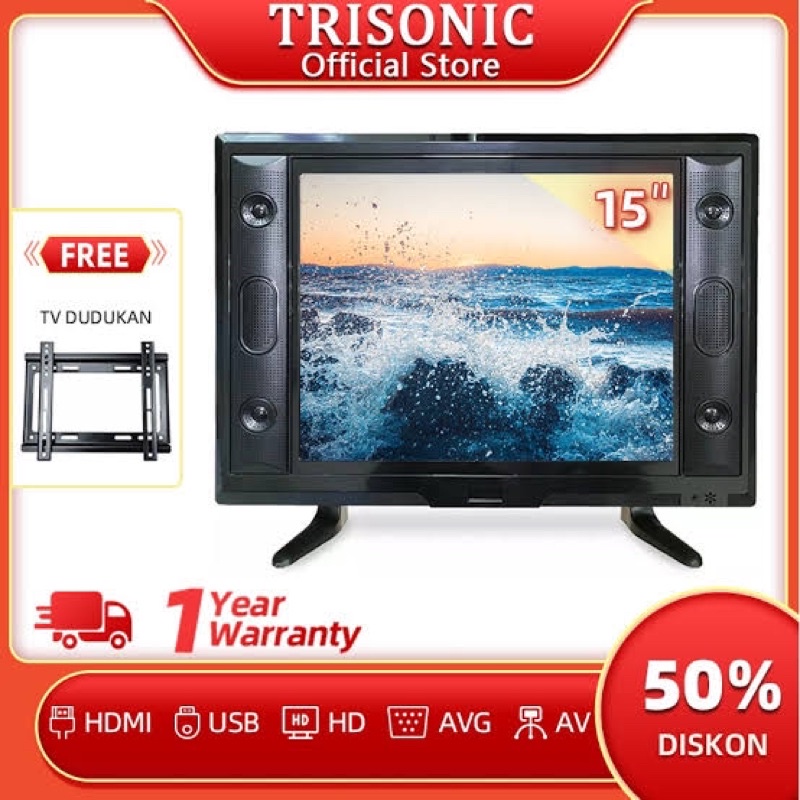 Jual Trisonic TV LED 15 inci LED TV Analog & Digital HD Dukungan USB ...