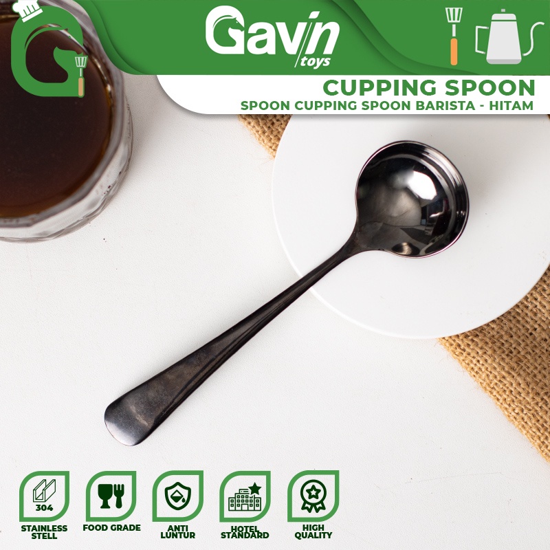 Jual Sendok Cupping Tasting Spoon Barista Sendok Kuah Soup Spoon Black ...