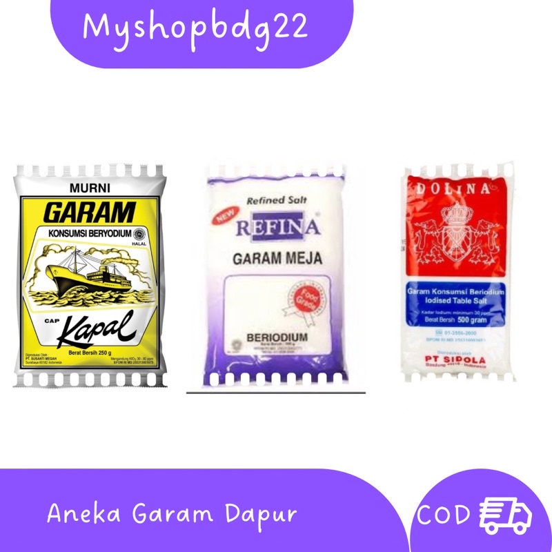 Jual Garam Dapur Beryodium / Garam Meja Refina / Garam Cap Kapal ...