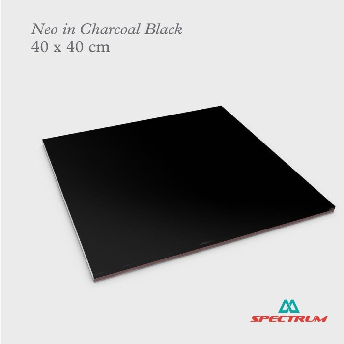 Jual KERAMIK 40X40 HITAM POLOS // NEO CHARCOAL BLACK GLOSSY - MULIA ...