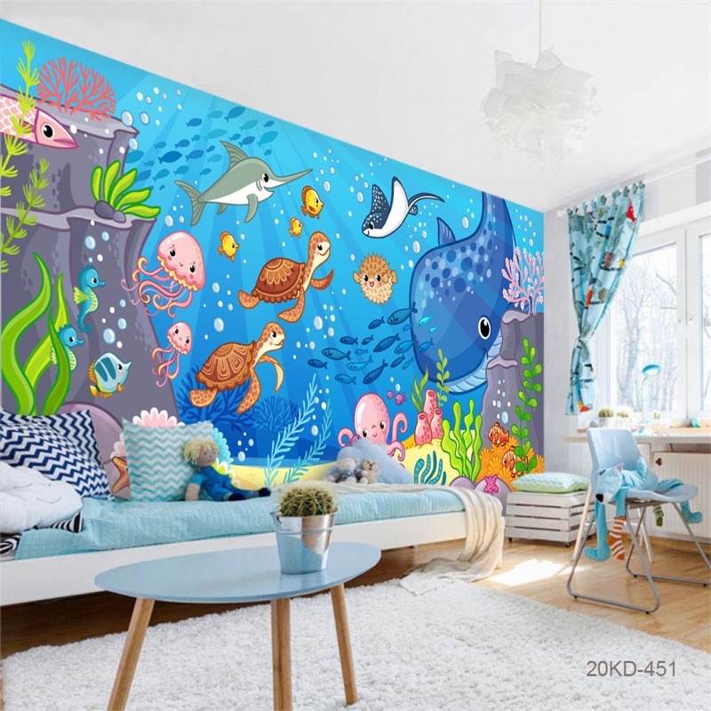 Jual Wallpaper Dinding Custom Mural Kamar Anak Happy Kids | Shopee ...