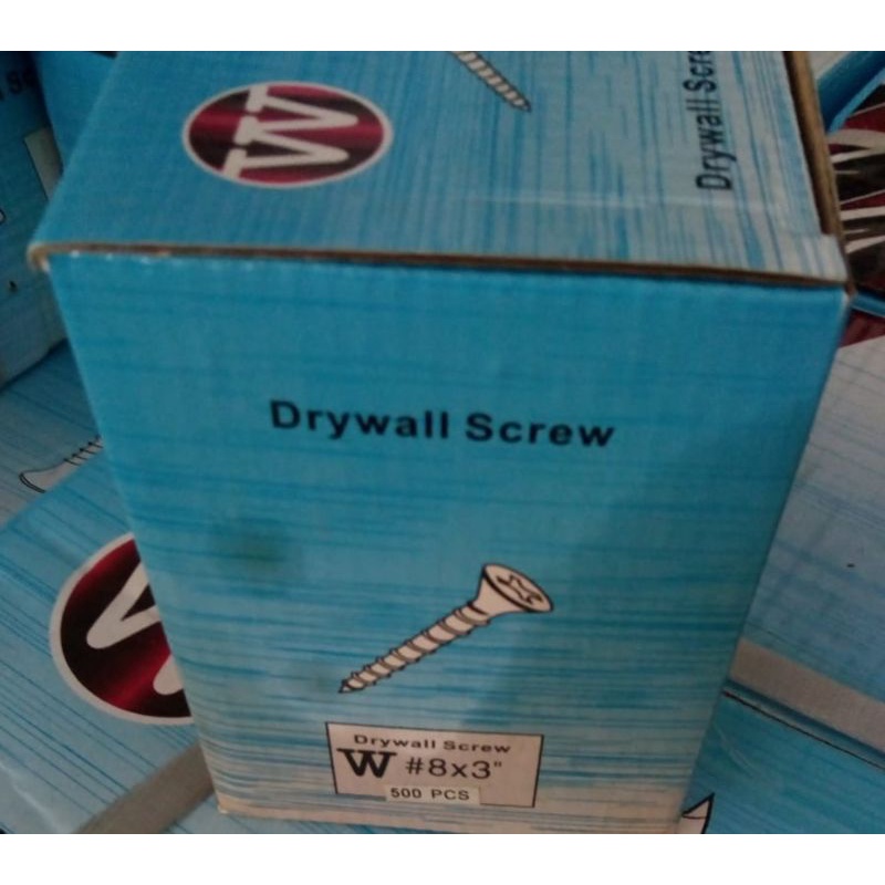 Jual Skrup Drywall W ukuran 8x3. panjang 7.5cm. 1 kotak isi 500pc ...