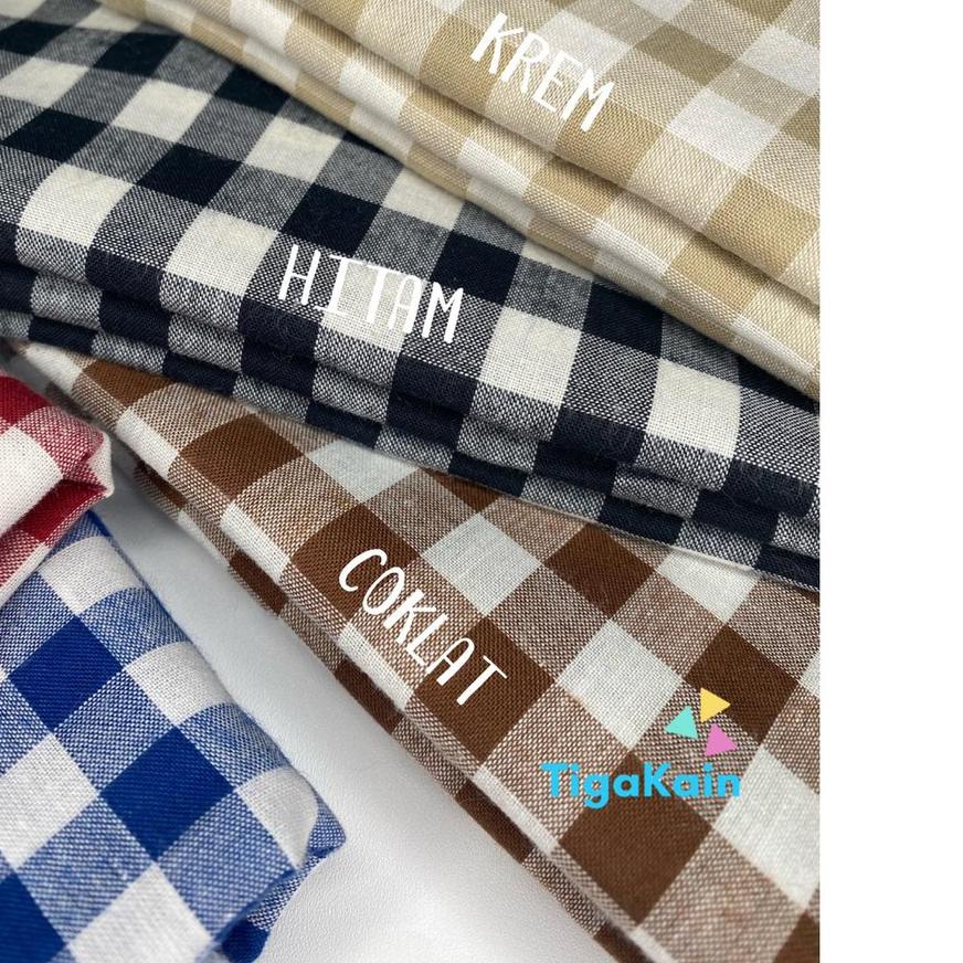 Jual *Segera Dapatkan* 1 Meter Kain Katun Kotak Sedang/ Motive Kotak ...