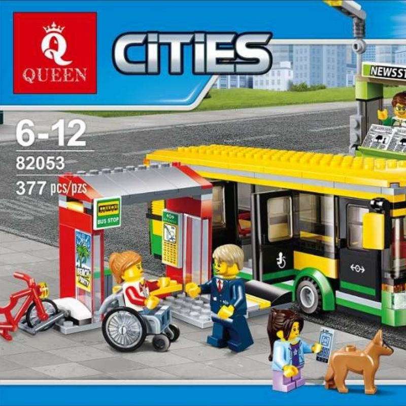 Jual Mainan Brick Bis Sekolah City Bus Station Q 82053 Mobil Mainan ...