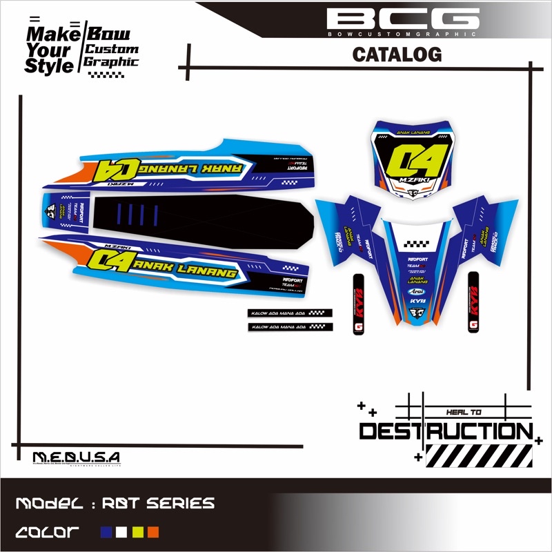 Jual DECAL BEBEK RBT VEGA OLD X KX85 ( FULL CUSTOM ) | Shopee Indonesia