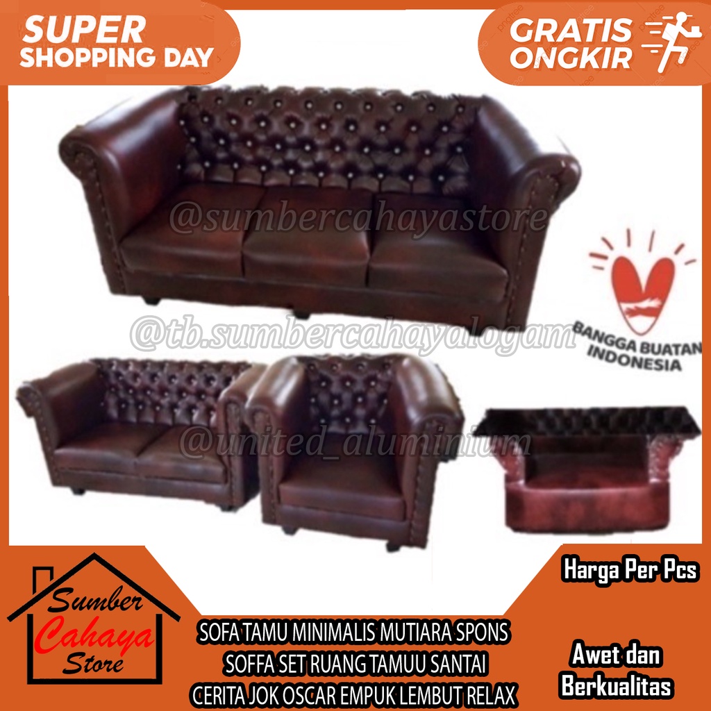 Jual SOFA TAMU MINIMALIS MUTIARA KANCING SPONS SOFFA SET RUANG TAMUU ...