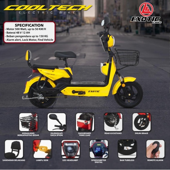 Jual Sepeda Listrik EXOTIC COOLTECH - COOL TECH Electric E Bike By ...