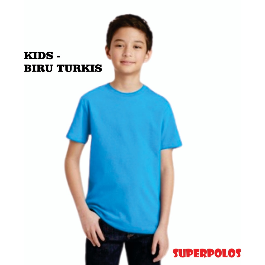Jual KAOS POLOS ANAK BIRU TURKIS LENGAN PENDEK COMBED 30s BAJU KAOS KIDS UMUR - PLS | Shopee ...