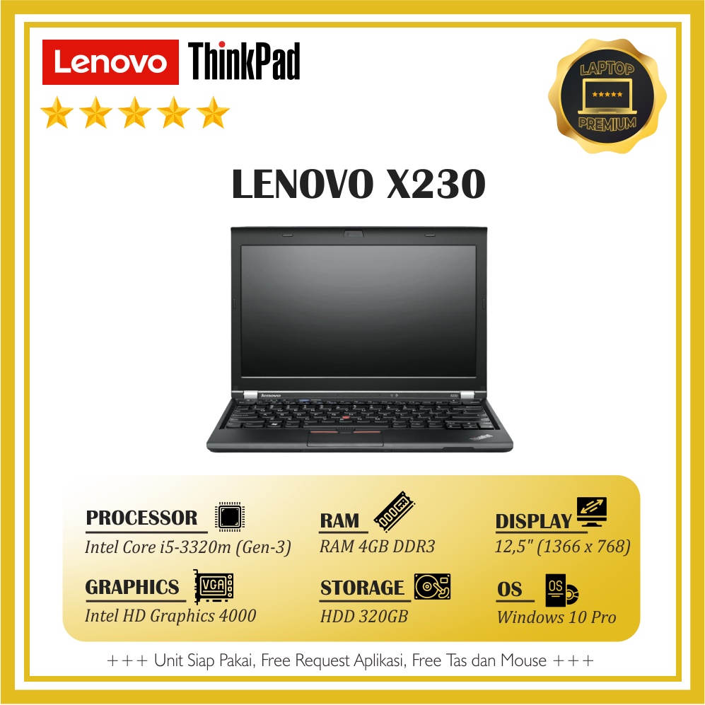 Jual Laptop Lenovo Thinkpad X230 Core I5 Gen3 RAM 4GB HDD 320GB Murah Bergaransi | Shopee Indonesia