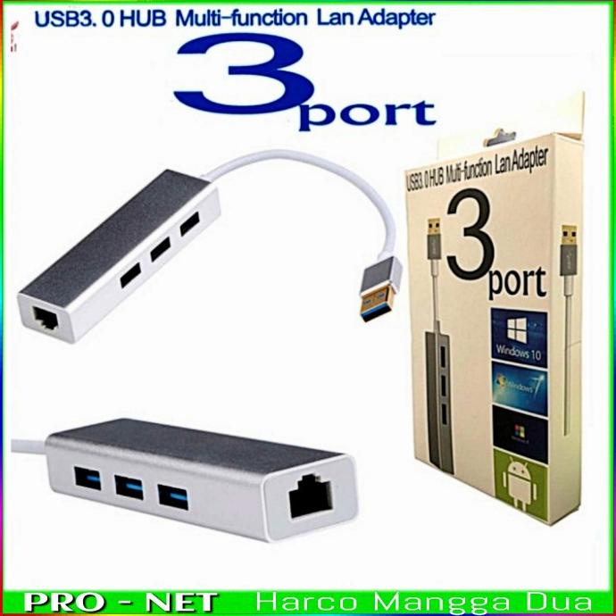 Jual Usb to lan plus hub 3.0 3 port /usb to lan/usb hub 3.0 3 port ...