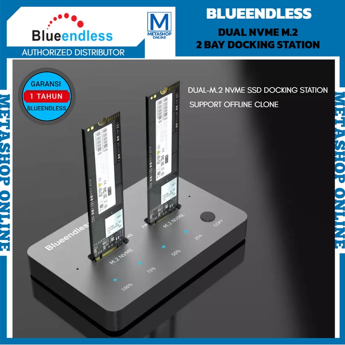 Jual Blueendless Docking Station 2 Bay Dual NVME M.2 USB 3.1 Cloning ...