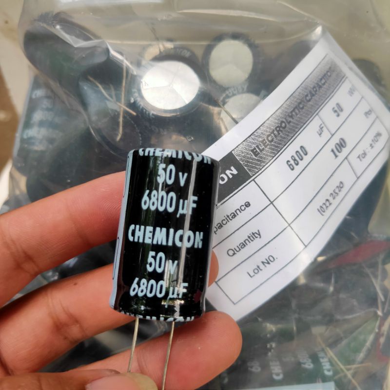 Jual Elco capasitor 50v 6800uf Elko kapasitor Chemicon Nichicon ...
