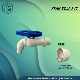 Jual Kran Taman PVC 2Way 1/2" 3/4" Copot Keran Air Taman Plastik Two ...