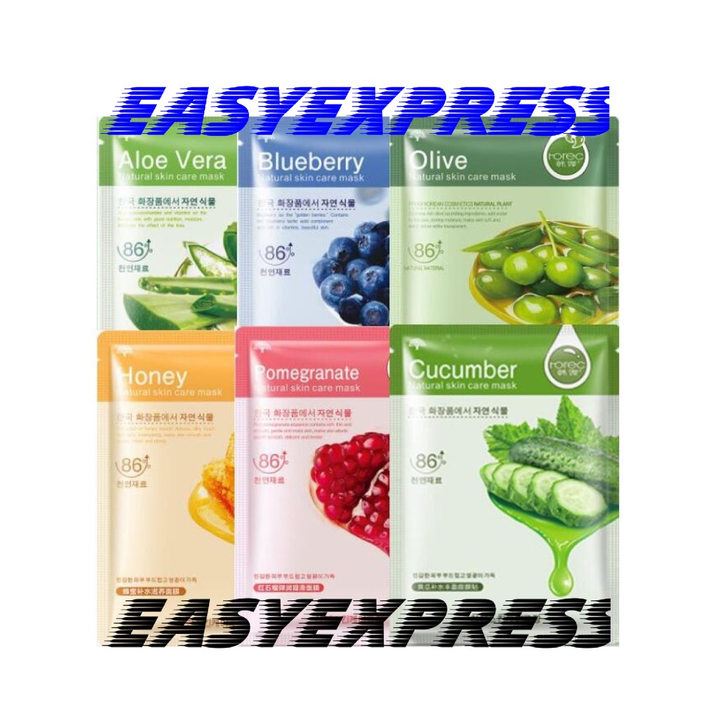 Jual ROREC / HCHANA NATURAL SKIN CARE MASK MASKER SHEET & ROREC SNAIL ...
