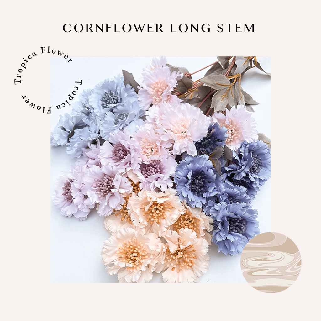 Jual Bunga Cornflower Artificial Flower Long Stem | Shopee Indonesia