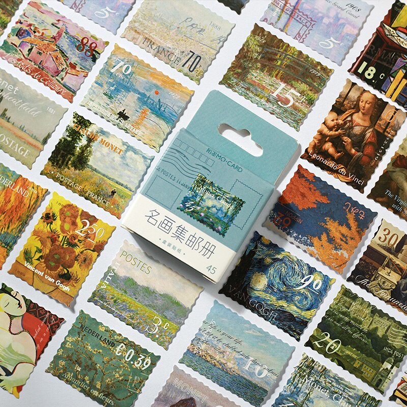 Jual Stiker Scrapbook Sticker Bujo Lucu Painting Stamp Perangko Lukisan ...