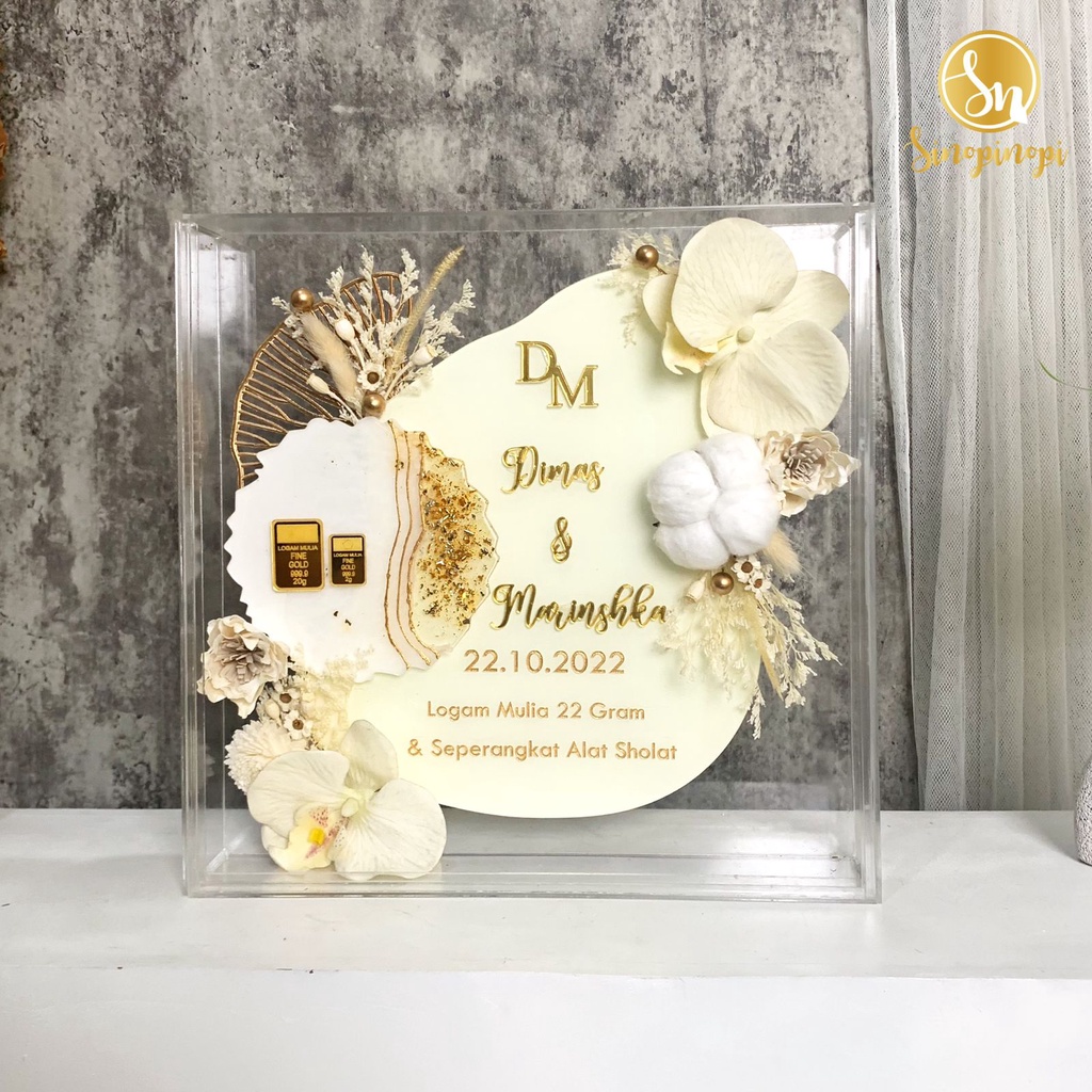 Jual MAHAR AGATHA GOLD | BINGKAI AKRILIK RESIN | LAMARAN NIKAH ...