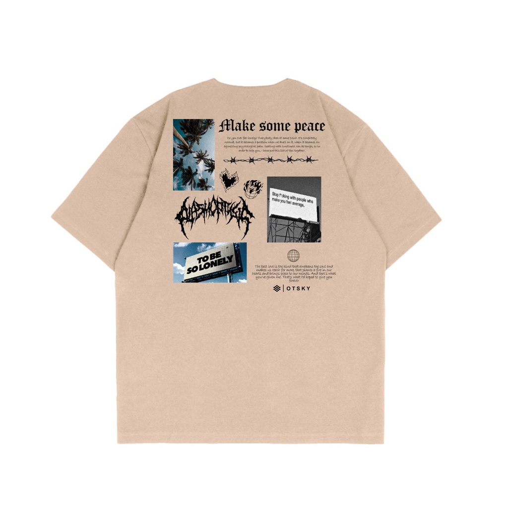 Jual Otsky Kaos Pria Make Some Peace Cream X G0012WL | Shopee Indonesia