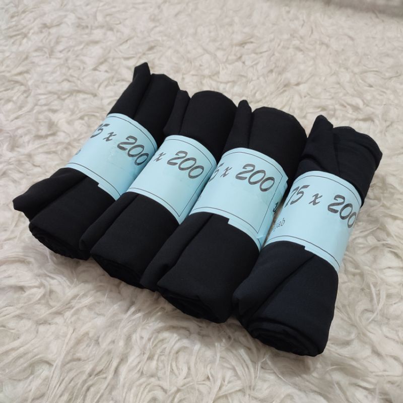 Jual Pashmina Hitam Panjang 2 meter Bahan Ceruty Premium | Shopee Indonesia