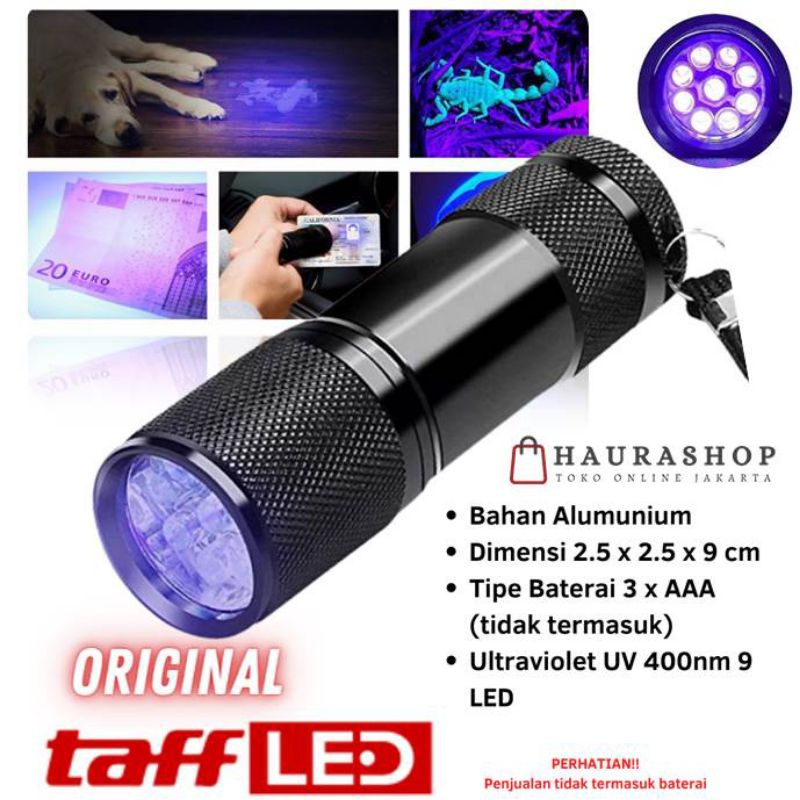 Jual Senter Mini 9 LED ULTRAVIOLET Untuk Mendeteksi Uang | Shopee Indonesia