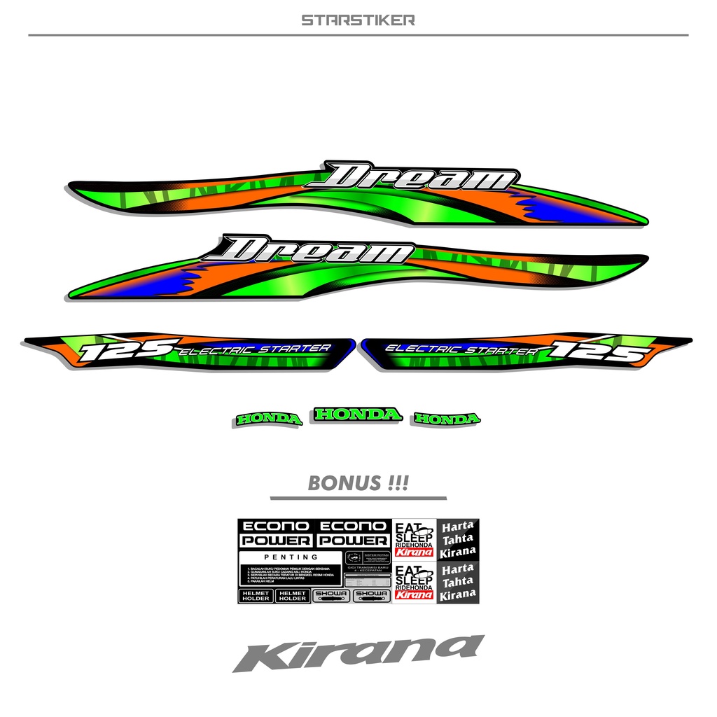 Jual HK02 DREAM 125 KIRANA / STRIPING KIRANA / STRIPING / STIKER HONDA ...