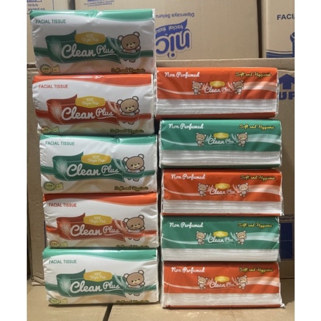 Jual CLEAN PLUS facial tissue 180s - 2 ply - PAKET MURAH isi 10 pcs ...