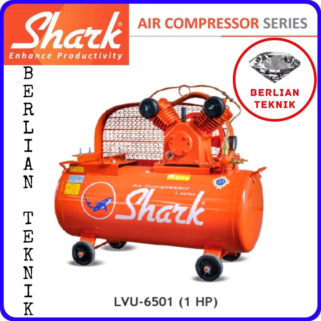 Jual Kompressor Angin Shark 1 HP LVU 6501 Air Compressor Unloading ...