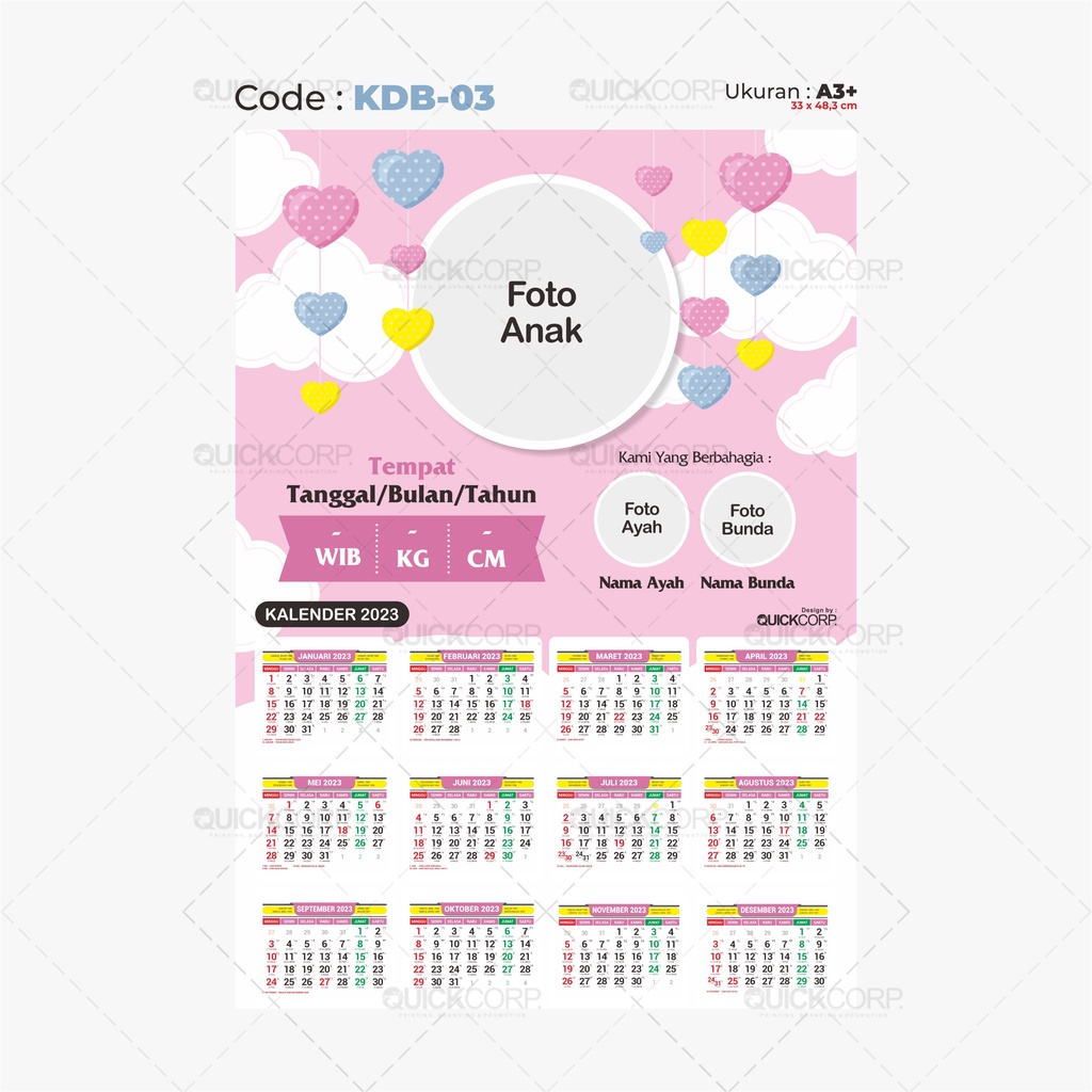 Jual KALENDER DINDING TEMATIK, TERSEDIA PILIHAN TEMPLATE DESAIN, BISA ...