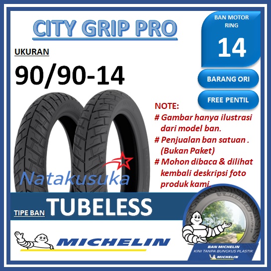 Jual Michelin City Grip Pro 90/90 - 14 Tubeless (TL) | Shopee Indonesia