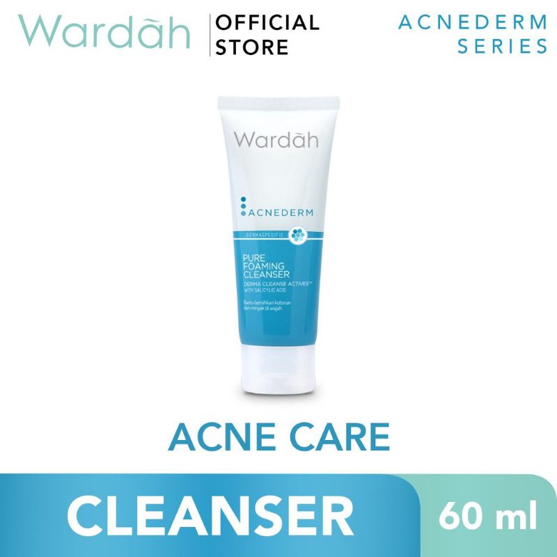 Jual WARDAH ACNEDERM PURE FOAMING ACNE CLEANSING 60ML | Shopee Indonesia