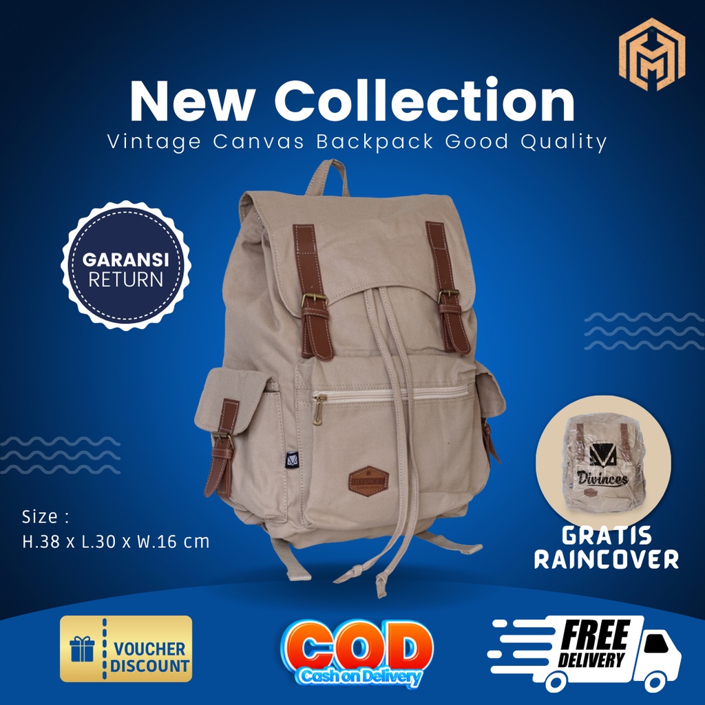 Jual Tas Ransel Backpack Rangsel Laptop Kanvas Canvas Pria Wanita ...