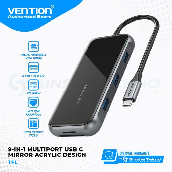 Jual Vention Multiport Usb Type C Docking Station Hub Mirror Surface ...