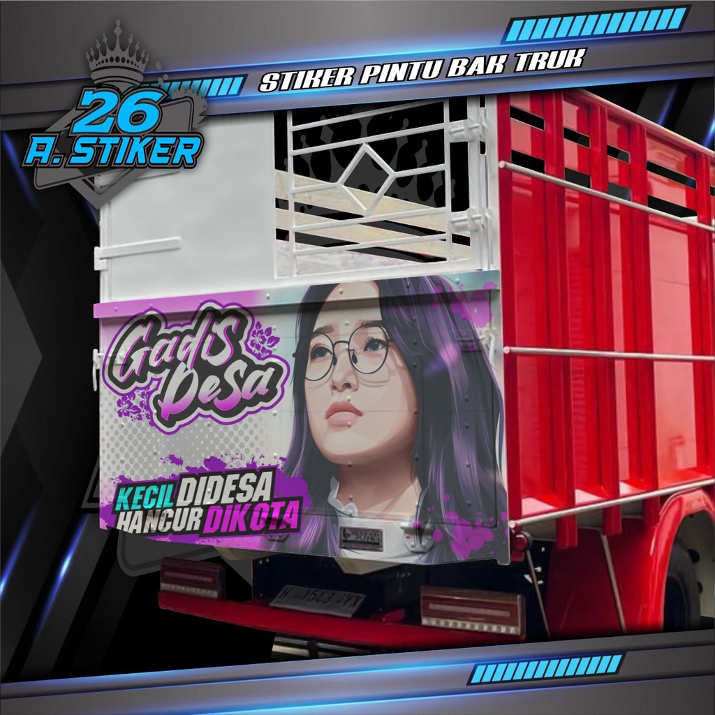 Jual Stiker Decal Pintu Bak Belakang GADIS DESA Custom All Truck Canter ...
