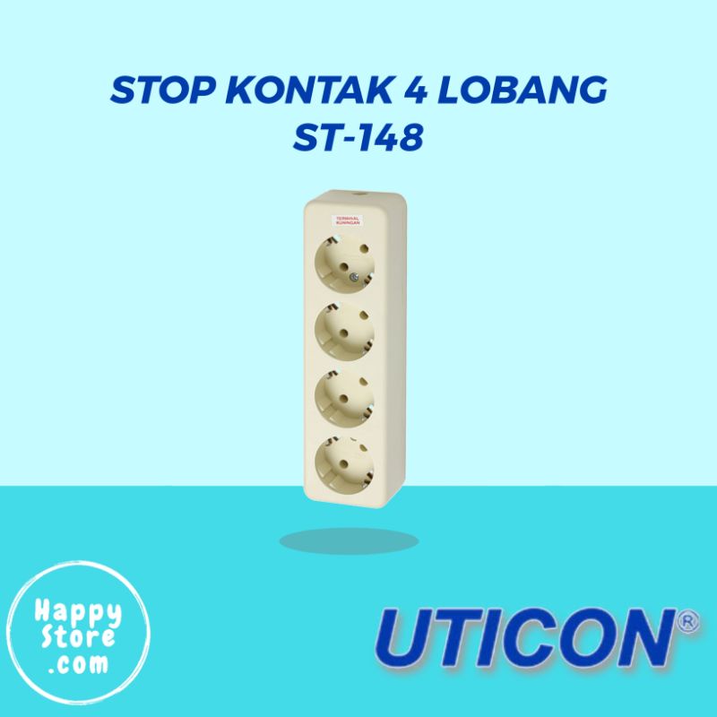 Jual Stop Kontak UTICON 4 Lobang ST-148 | Shopee Indonesia