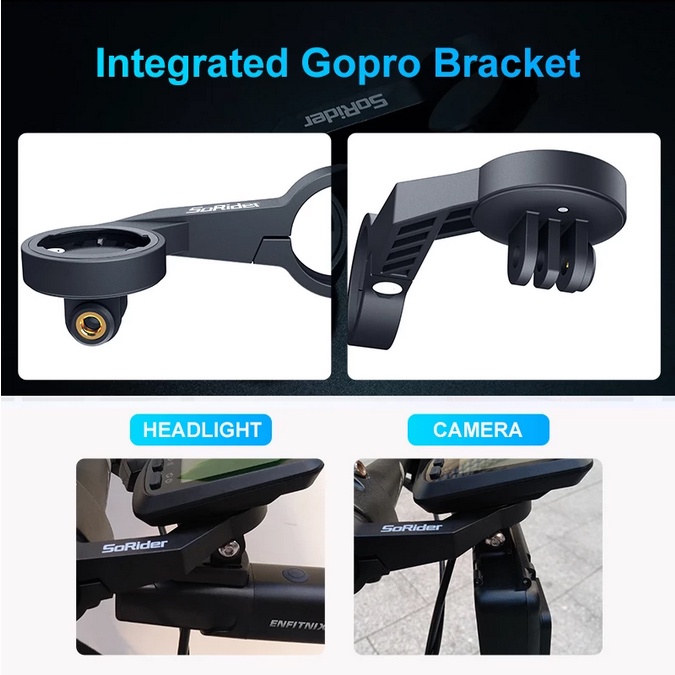 Jual SoRider BARFLY integrated gopro mount - barfly Garmin XOSS Magene ...