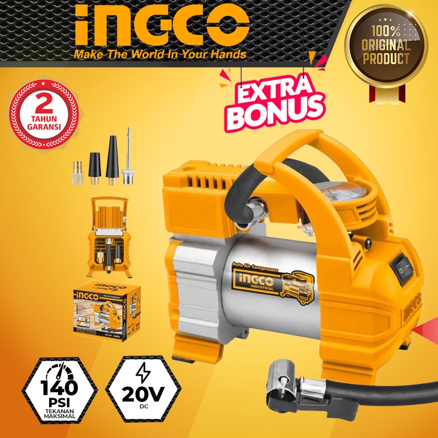Jual Auto Mini Air Compressor INGCO AAC1408 Mesin Kompresor Pompa Angin ...